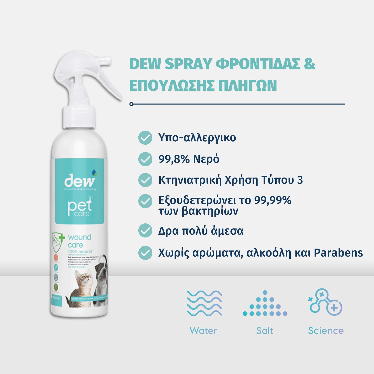 DEW FIRST AID SPRAY FOR PETS 250ML - Paidologio Shop